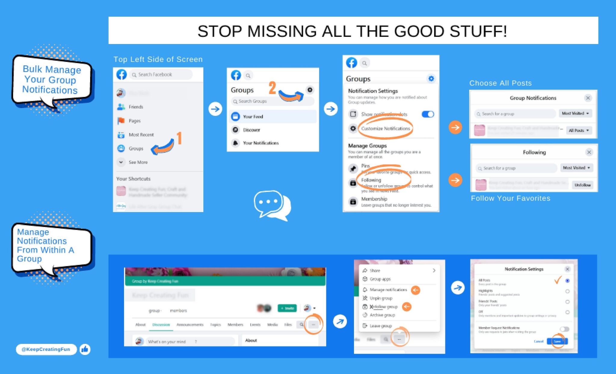 Set Group Notifications - Keep Creating Fun