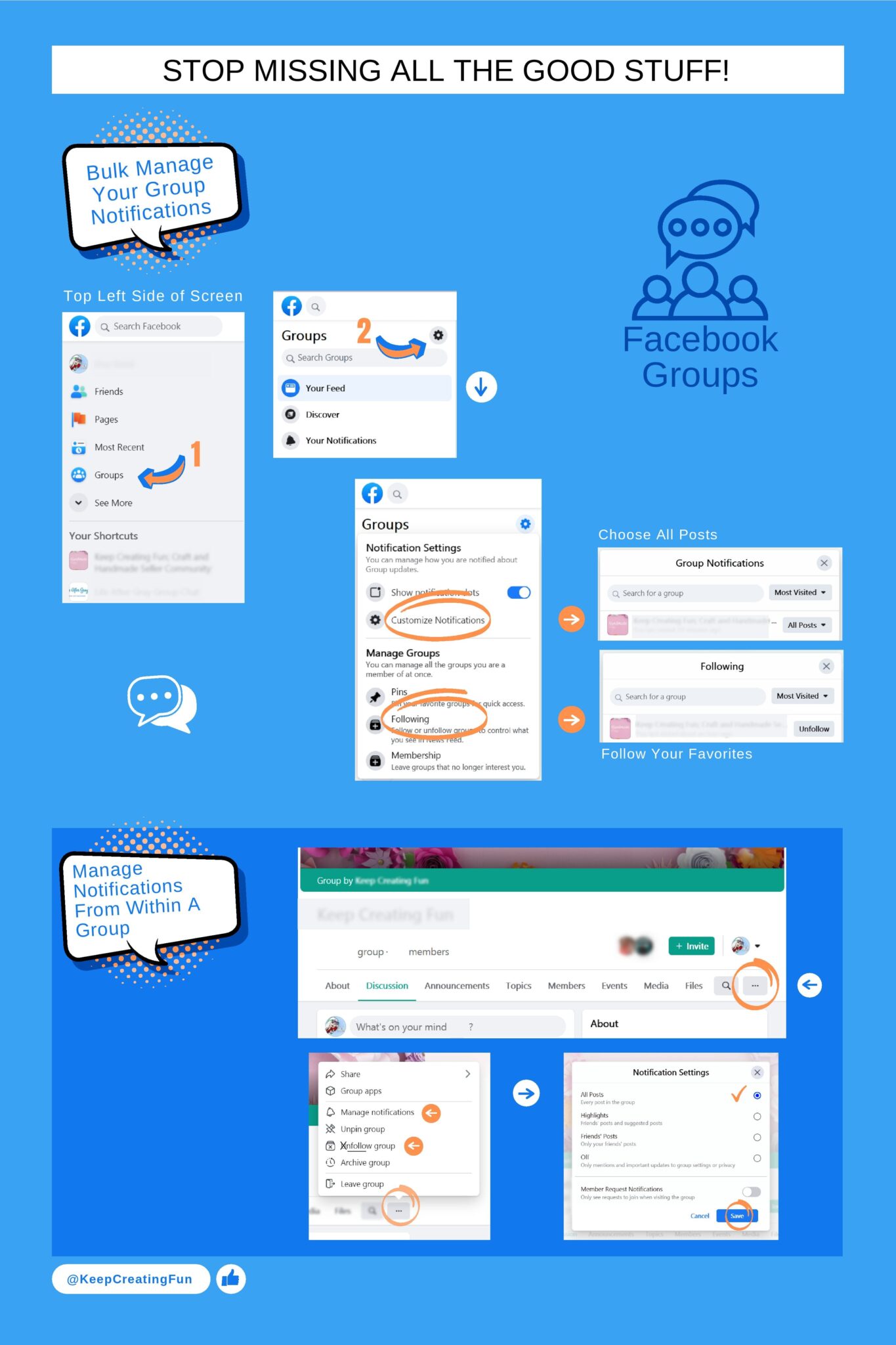 Set Group Notifications - Keep Creating Fun